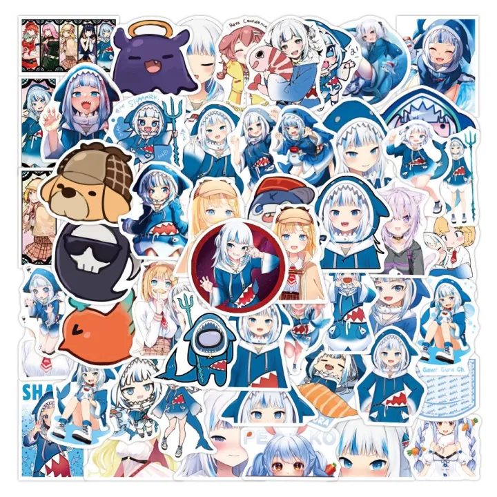 WENQI Kids Toys Kawaii Decals Self-Adhesive Guitar Decor Stickers Shark ...