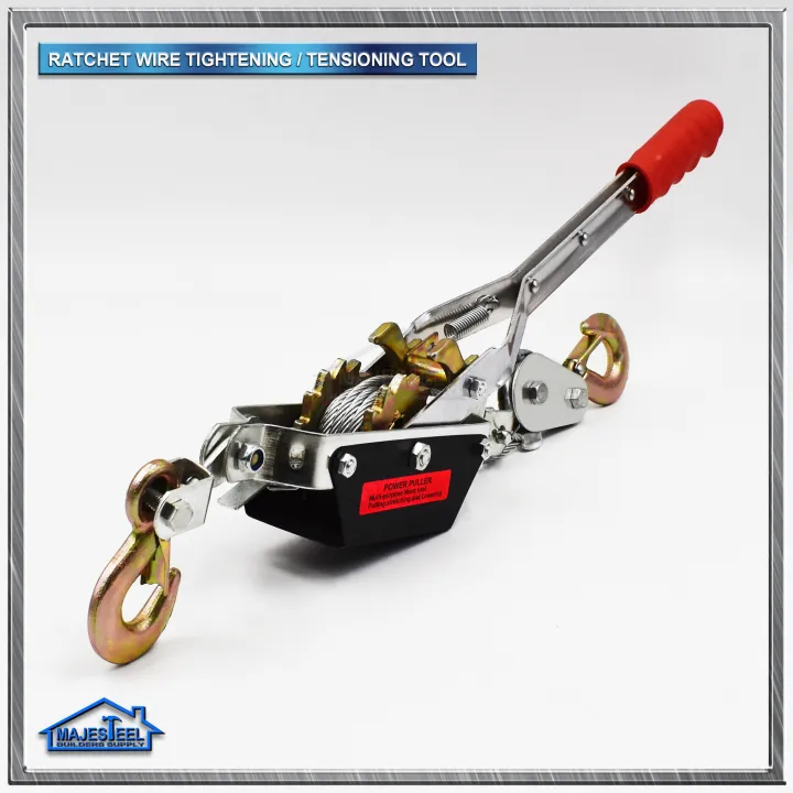 Hand Power Puller Tighten Tool Tightener Double Hook Lifting Tool 2-TON ...