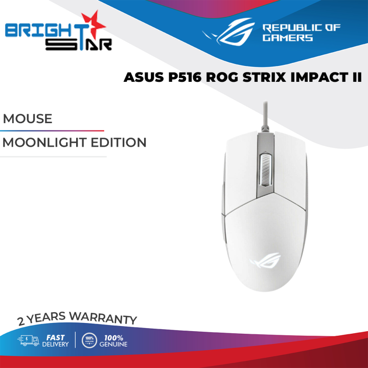 Asus ROG Strix Impact II Moonlight White Gaming Mice | Lazada