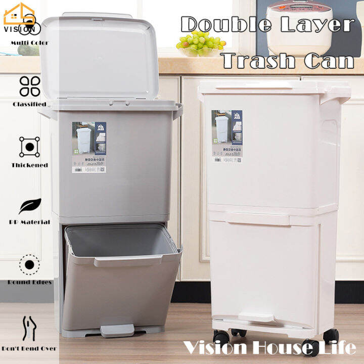 Vision Floor Standing Classified Garbage Can Household Double-layer ...