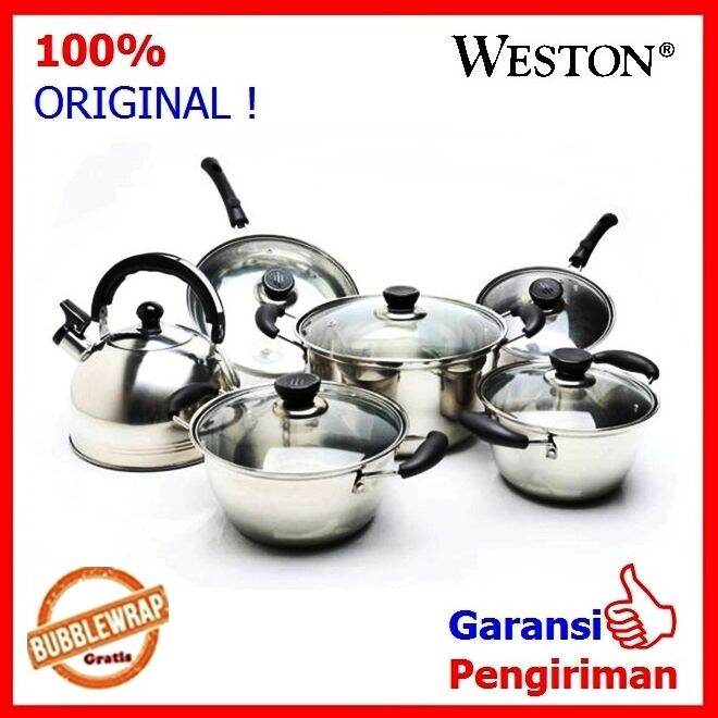 Panci Stainless Panci Induksi Set 6 Set Weston High Quality | Lazada ...