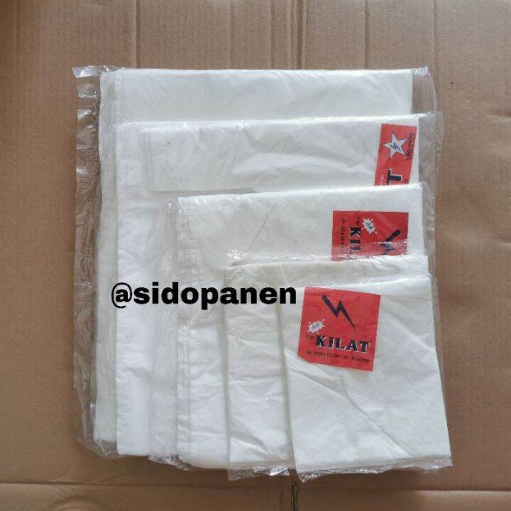 KANTONG PLASTIK KRESEK MEREK KILAT KECIL WARNA HITAM PUTIH UKURAN 15 (PAK) | Lazada Indonesia