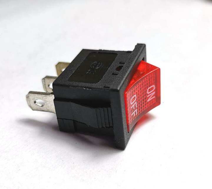 4pcs Saklar kecil Power switch lampu merah 3pin on Off mini switch ...