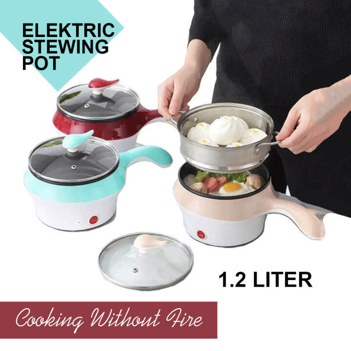 Panci Elektrik 1.2 Liter Portable Listrik Kukusan Stainless Electric ...