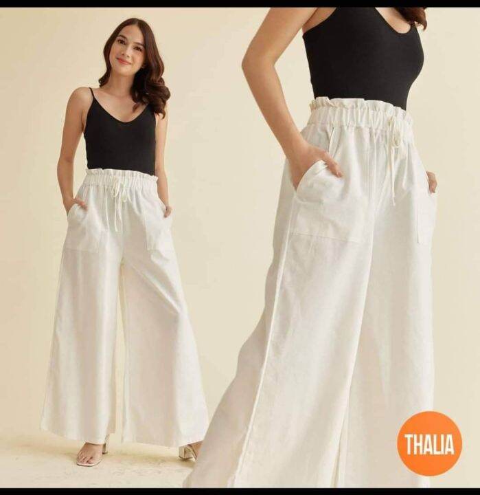 PCA SQUARE PANTS/ FLARE PANTS LINEN WIDE LEG KOREAN STYLE FOR WOMEN FIT ...