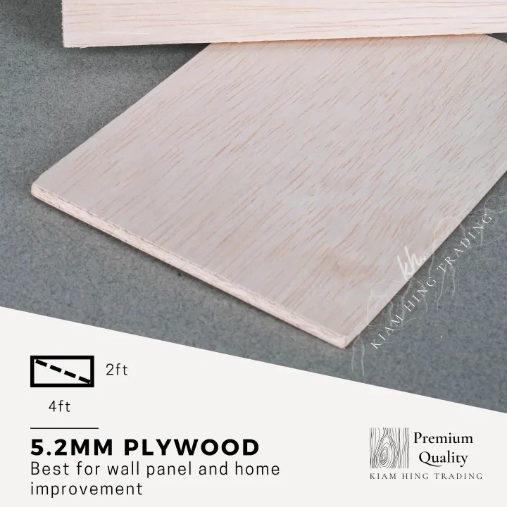 5.2mm Plywood (2ft x 4ft) DIY board sheet | timber panel wood | plain ...