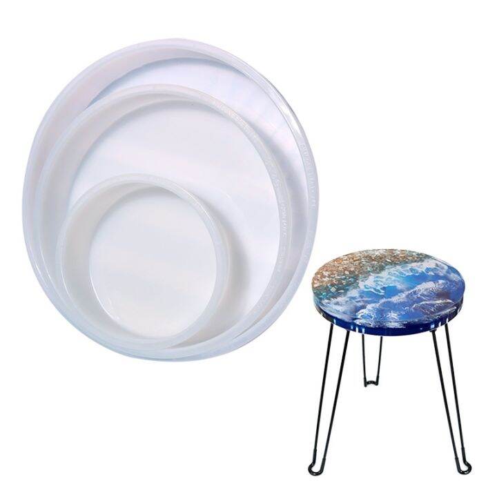 ELEGANT 30cm Large Round Desk Resin Silicone Mold DIY River Table UV ...