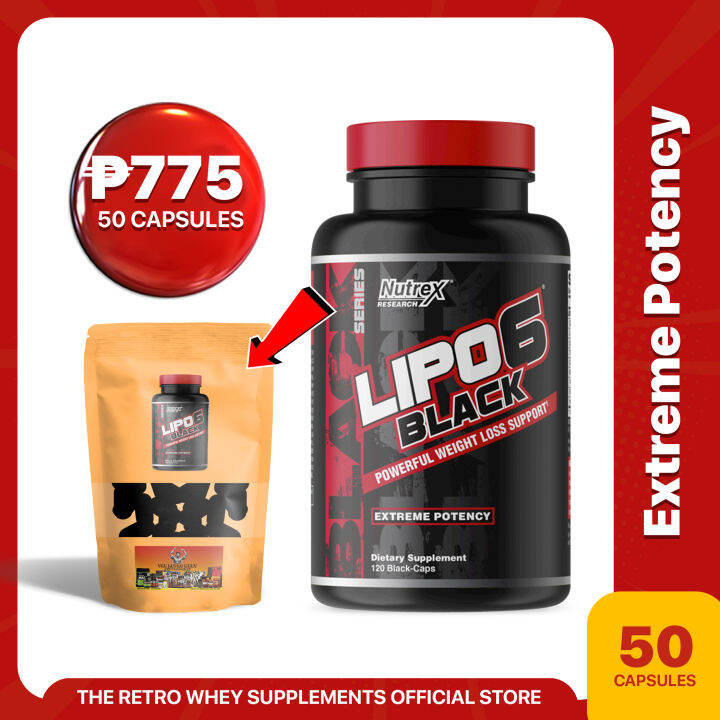 Nutrex Lipo 6 Black Extreme Fat Destroyer, Retail Pack of 50 Capsules ...