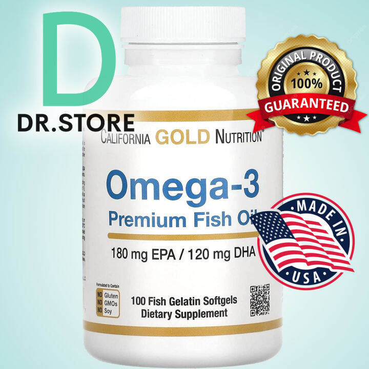 Omega-3 Premium Fish oil California GOLD Nutrition 100 softgels ถูกและคุ้มที่สุด | Lazada.co.th
