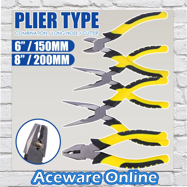 6" / 8" Combination Plier Long Nose Plier Diagonal Plier 150MM / 200MM Wire Cutter Playar ...