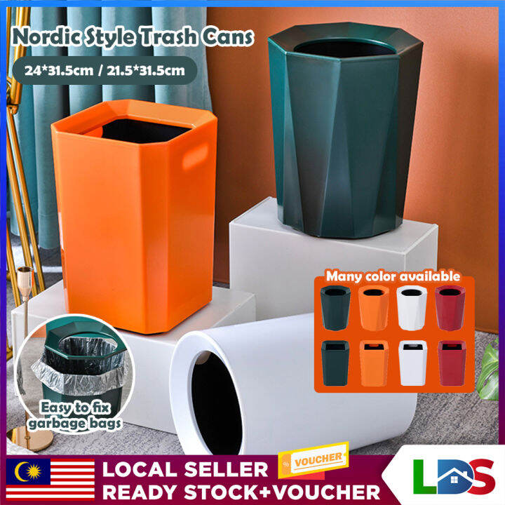 LDS Dustbin Trash Bin Trash Can Open Style Dustbin Garbage Bin Tong ...