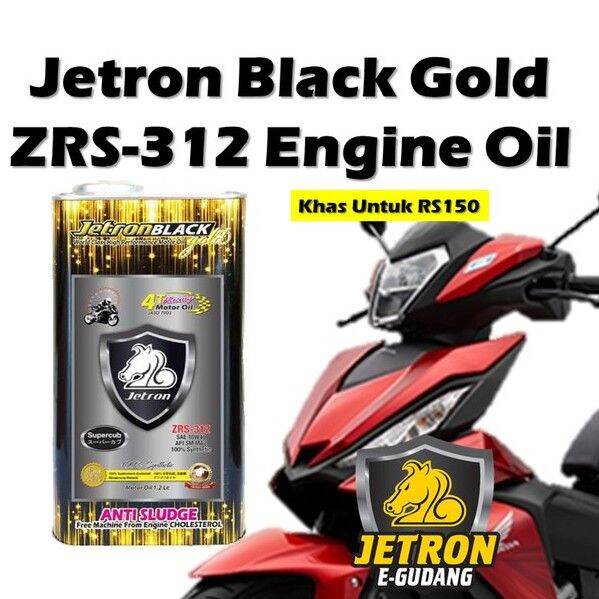 100% ORIGINAL JETRON BLACK/GOLD ZRS-312 10W40 SM MA2 FULLY SYNTHETIC 1 ...