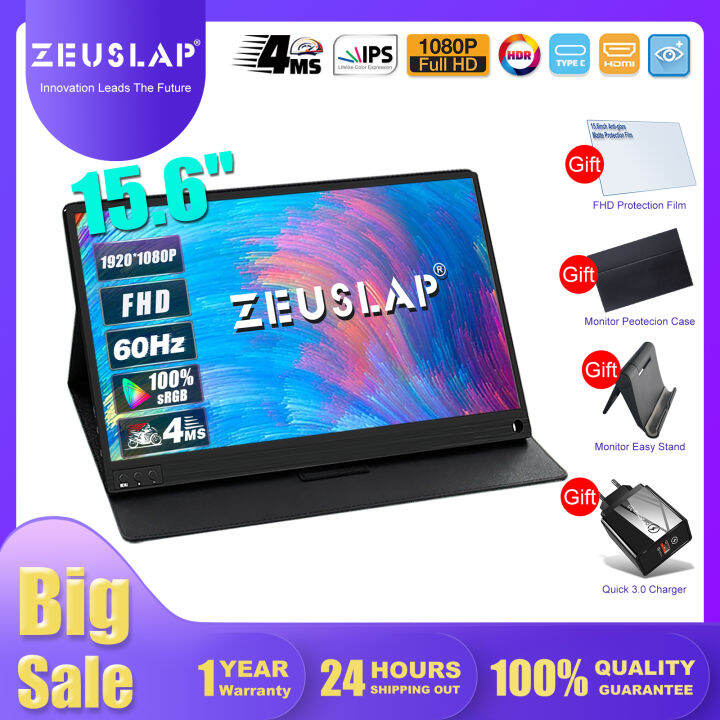ZEUSLAP Portable Monitor 15.6" 60hz 120hz 144hz 100% sRGB 1920*1080P ...