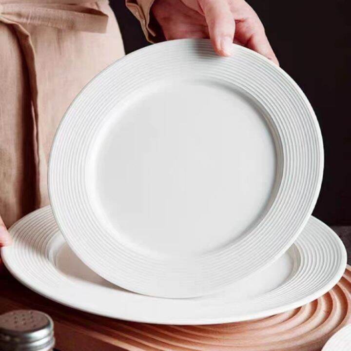 5STAR WHITE PORCELAIN ROUND LINE DINNER PLATE TABLEWARE DISH MAKANAN ...