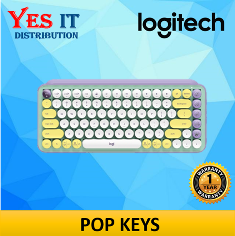 Logitech POP Keys Mechanical Wireless Keyboard with Customisable Emoji ...