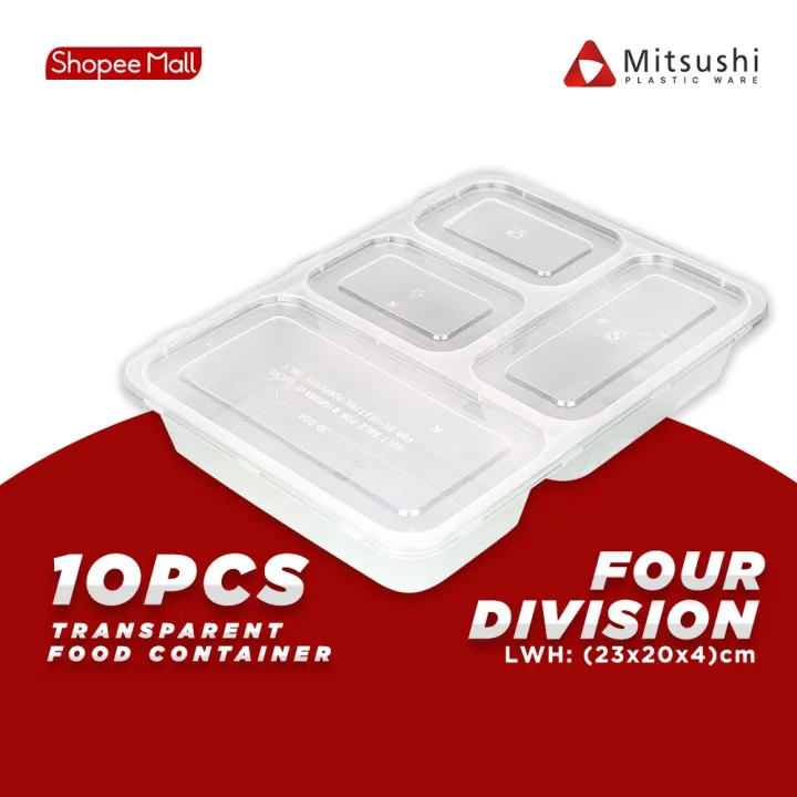 Mitsushi YLJ 4D - 10 Pcs Recyclable Microwabable Food Safe Four ...