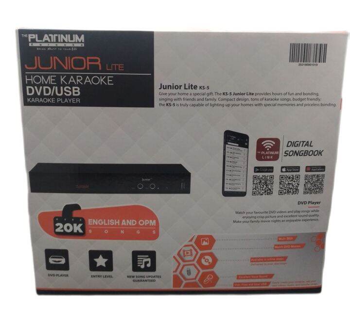 Platinum Junior Lite KS-5 Home Karaoke DVD/USB Karaoke Player With Free ...