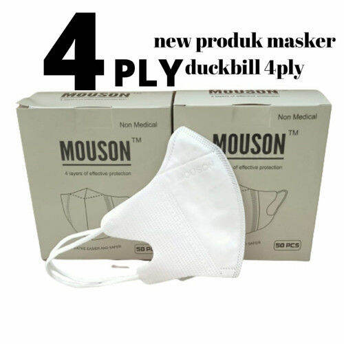 Masker Mouson Duckbill Garis 4 PLY isi 50 pcs Impor Disposable Mask ...