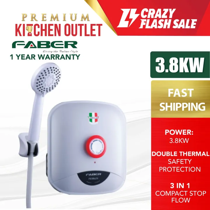 Faber Pebbles Series FWH 107BK / FWH 106WH No Pump Instant Water Heater ...