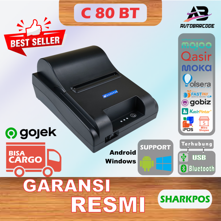 SHARKPOS C80BT PRINTER BLUETOOTH KASIR THERMAL 80MM IWARE C-80BT 80MM ...