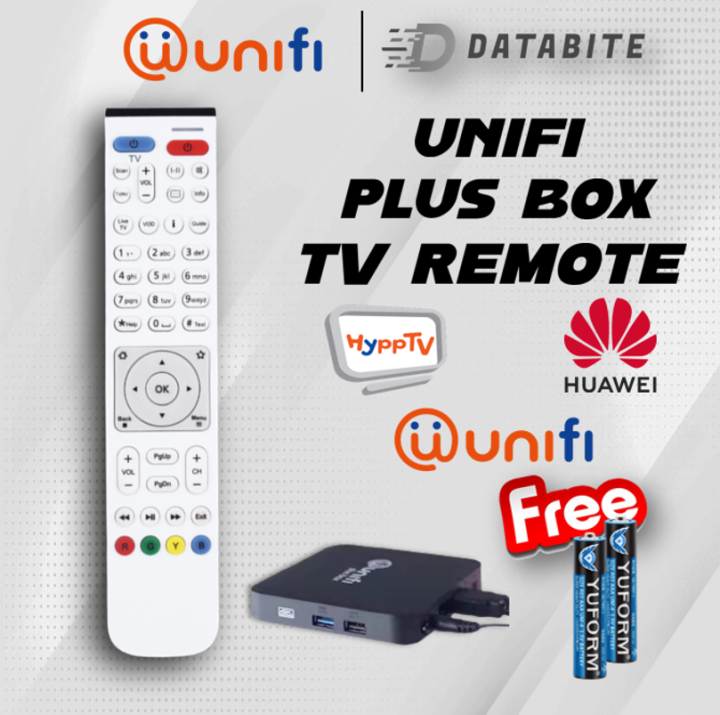 UNIFI PLUS Box TV Remote for UNIFI HyppTv Huawei TV box ALAT KAWALAN JAUH TELEVISYEN Television ...