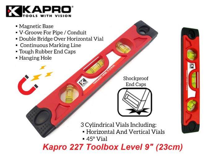 Kapro 227 (23cm) 9-inch Toolbox Level | Lazada