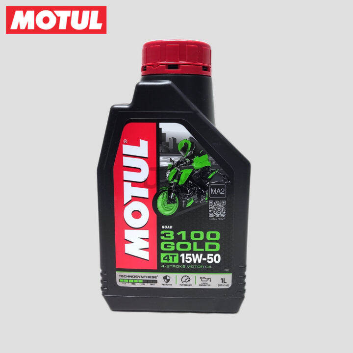 Motul 3100 Gold SAE 15W-50 API SM/SL JASO MA2 1 Liter | Lazada Indonesia