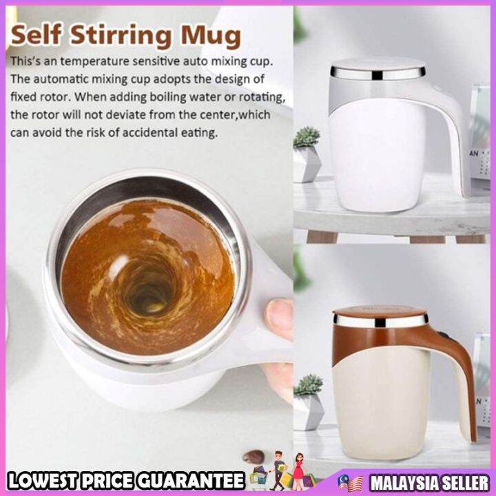 380ml Coffee Cup Cawan Kopi Automatic Magnetic Stirring Coffee Mug 304 ...