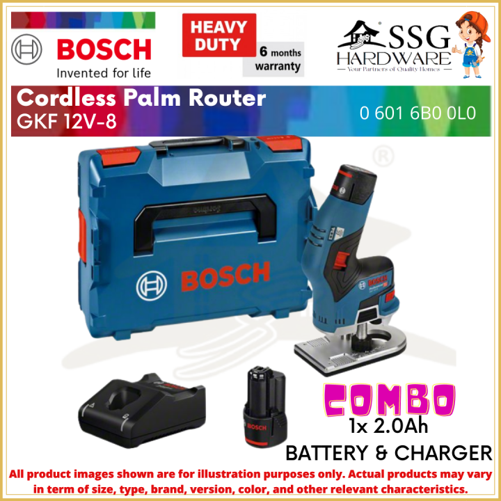 BOSCH GKF 12V-8 Cordless Palm Router Electric Hand Wood Trimmer Wood ...