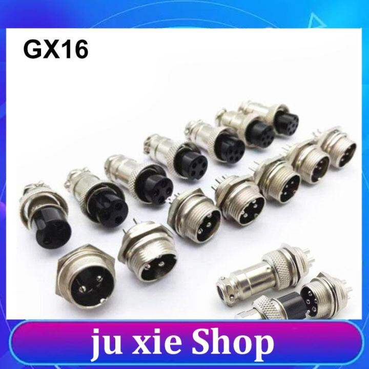 JuXie store 5pcs Gx16 2Pin 3 4 5 6 7 8 Core Pin 16Mm Nut Type Male ...
