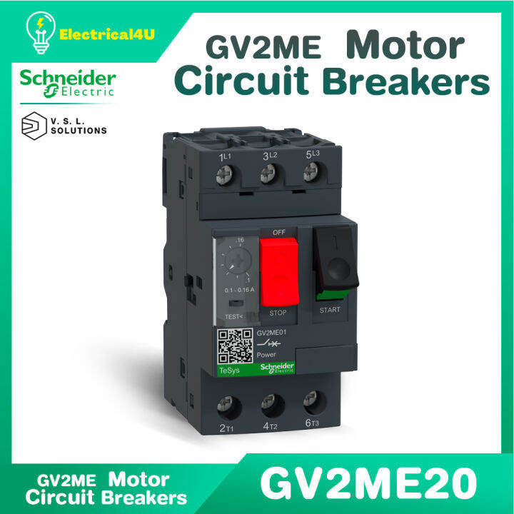Schneider GV2ME มอเตอร์เบรกเกอร์ Motor circuit breaker TeSys GV2 3P ...
