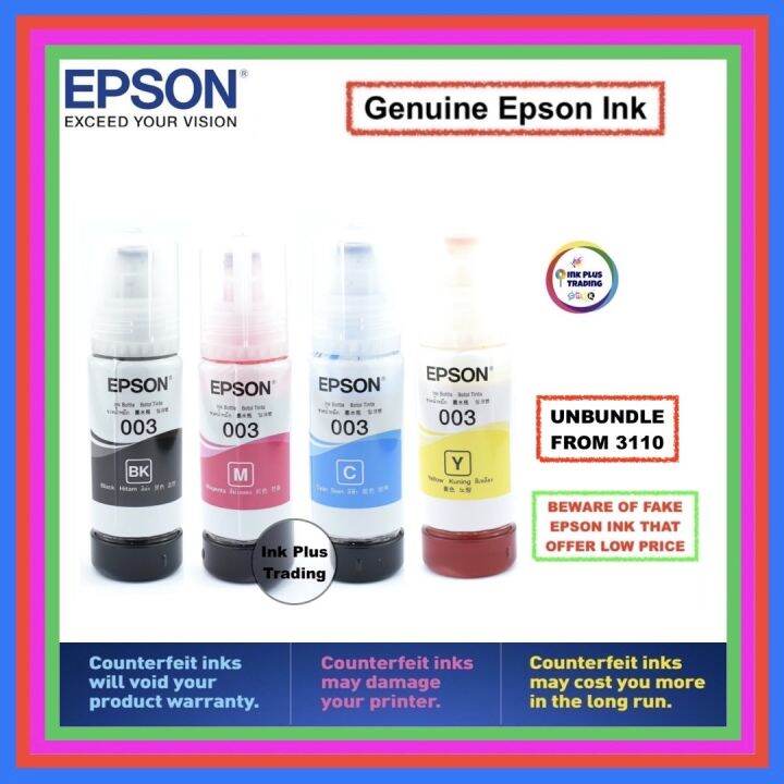 Epson Original ink 65ml Bottle for EPSON 003 Ink Bottle 65ml L3210 ...