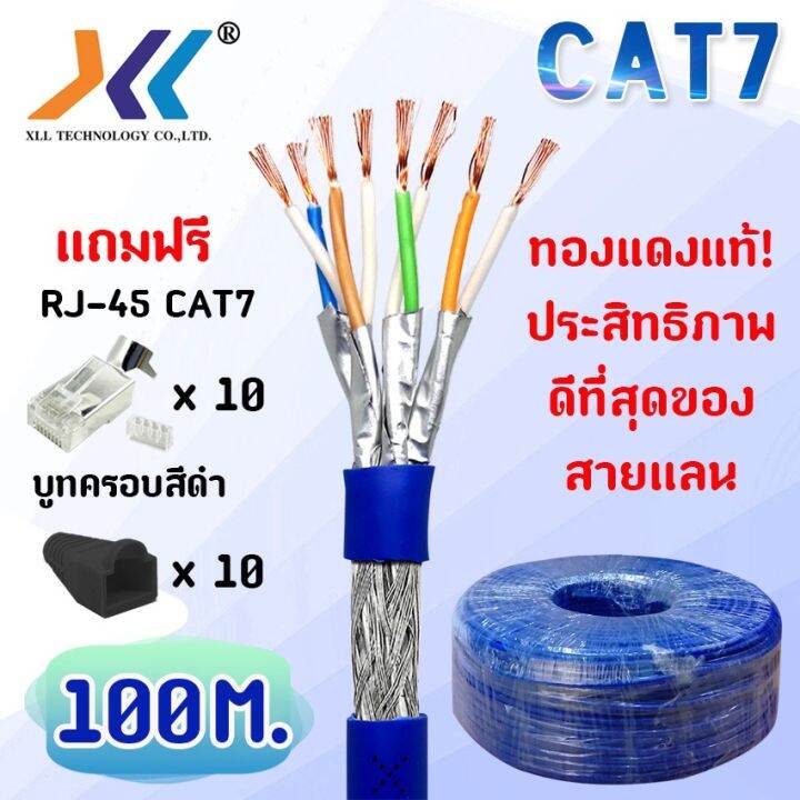 XLL สายแลน CAT7 Indoor 100 M. ( แถม หัวแลน + BOOT อย่างละ 10 ) | Lazada ...