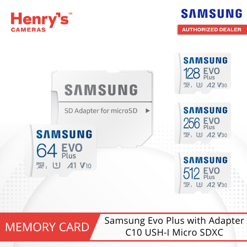 SAMSUNG EVO PLUS W/ ADAPTER C10 USH-I MICRO SDXC 64GB/ 128GB/ 256GB ...