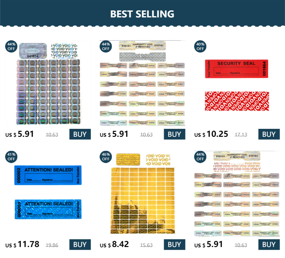 Red Adhesive labels Tamper Proof StickersSeals Warranty Void Seal Label ...