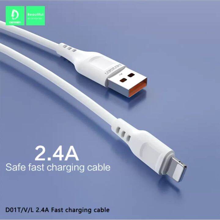 Denmen D01 Fast Charging Data Cable for Micro Type C Lightning Mobile Phone Handphone | Lazada