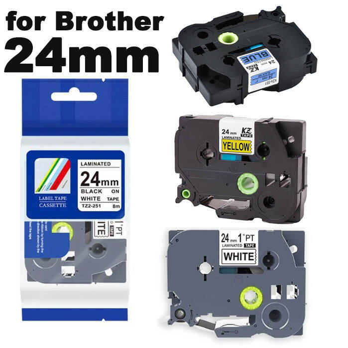 เทปพิมพ์ฉลาก 24mm Compatible for Brother P-touch Label Printers ...