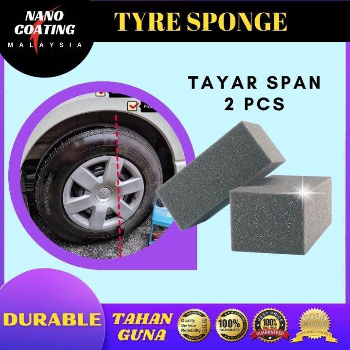 Tyre Sponge Tyre Pad Car Wash Tyre Wax Sponge Span Tayar Wax Span Tayar Polish - Nano Coating ...