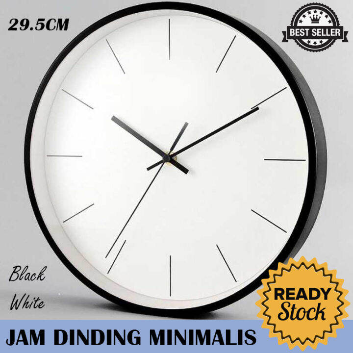 Jam Dinding Bulat Silent Movement Model Modern Minimalis Quartz ...