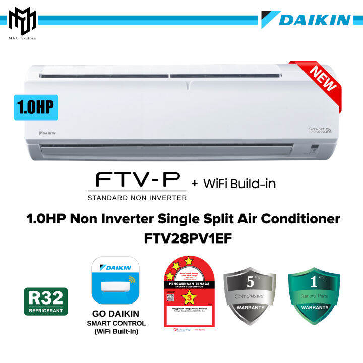 Daikin FTV-P Series 1.0HP R32 Standard Non Inverter Air Conditioner FTV28PG1F | Lazada