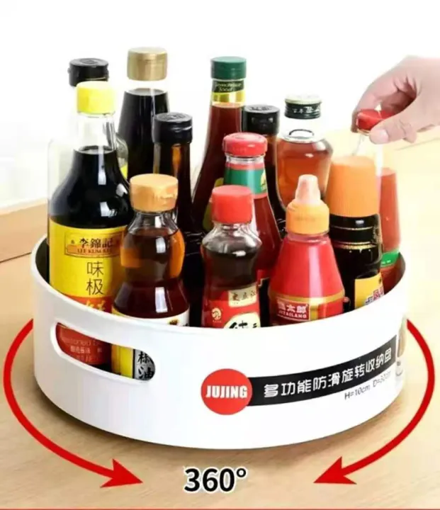 Corner Cabinet Spice Rack Multifunctional 360 Kitchen Spice Rack Lazy ...