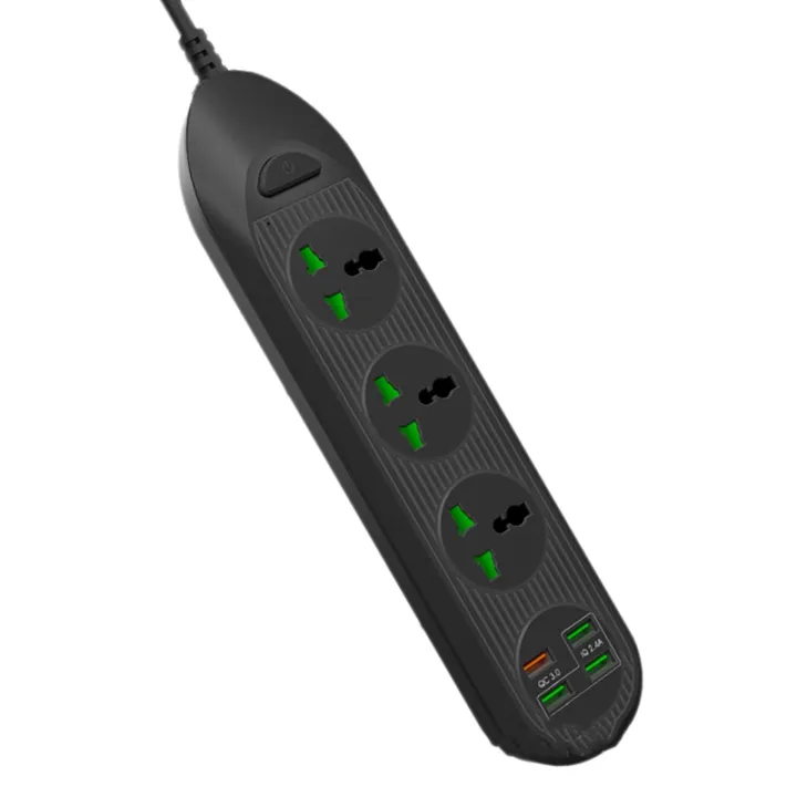 Power Strip with 3 Outlets 4 USB QC3.0 18W Ports 3000W 16A 6.5 Feet ...