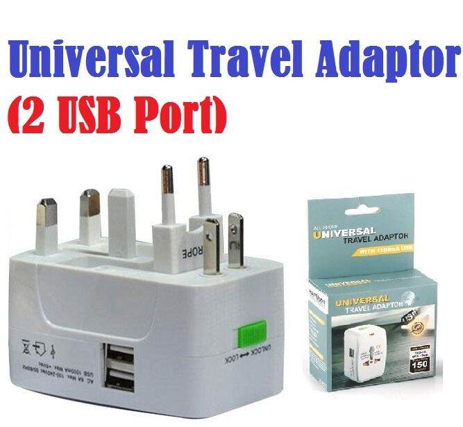 International Travel Adapter with DUAL USB PORT / Universal UK US ...