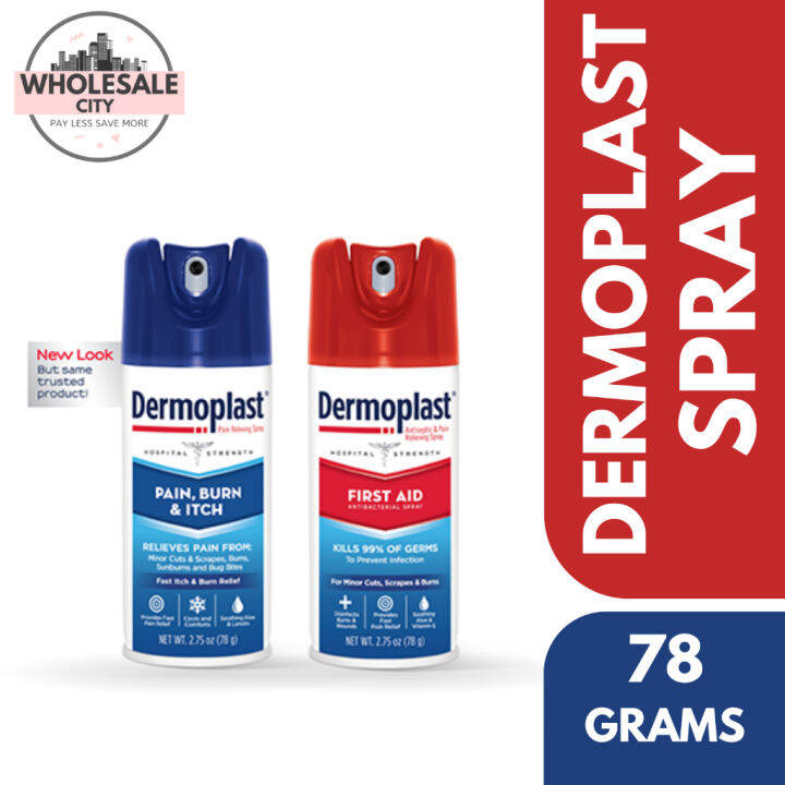Dermoplast Pain, Burn & Itch Relief Spray 2.75 Oz for Minor Cuts, Burns ...