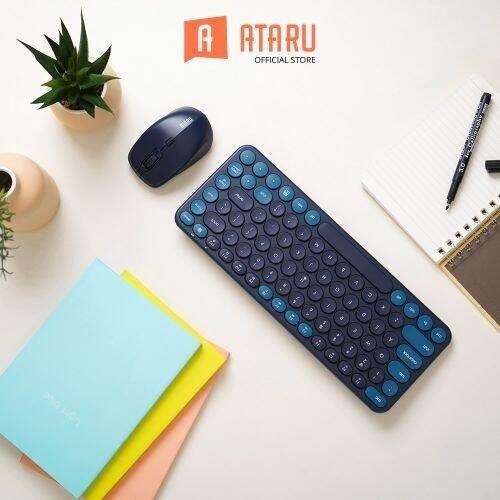 KEYBOARD BLUETOOTH BIRU ATARU KEYBOARD LAPTOP PC MOUSE WIRELESS ...