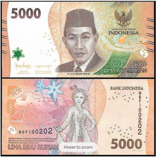 [Loh Banknote] Indonesia 5000 Rupiah 2022 P164 (UNC) | Lazada