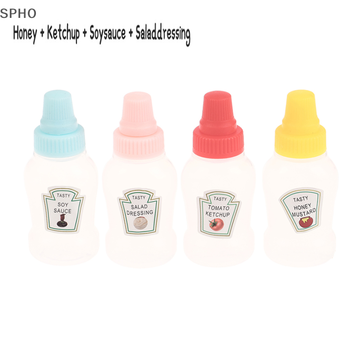 SPHO 1 4Pcs Mini Cute Tomato Ketchup Bottle Portable Small Sauce ...