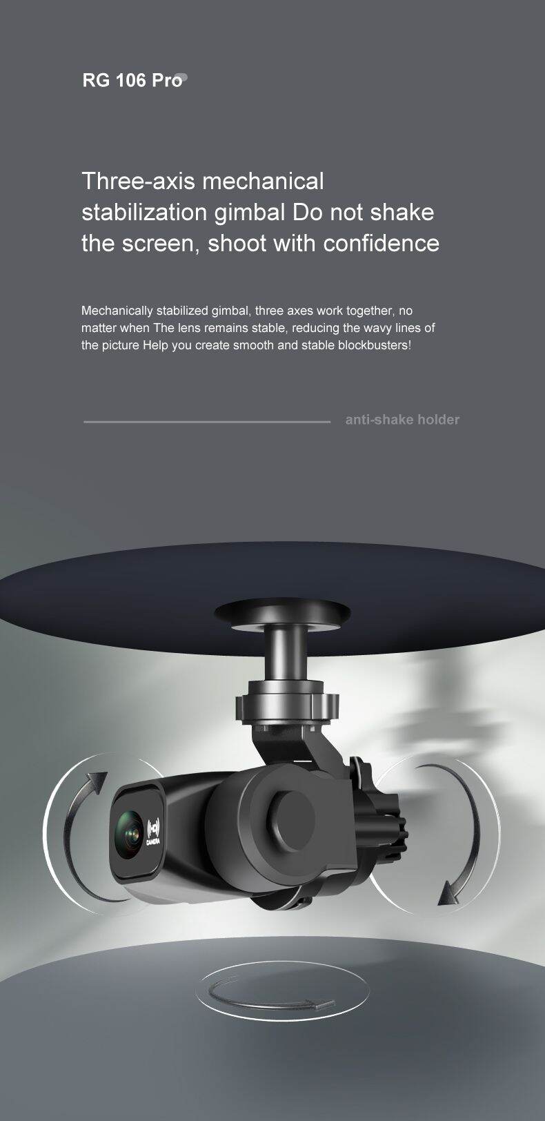 Quadcopter Drone 3 Axis Gimbal 4k Camera 3 Axis Brushless Drone Gimbal ...