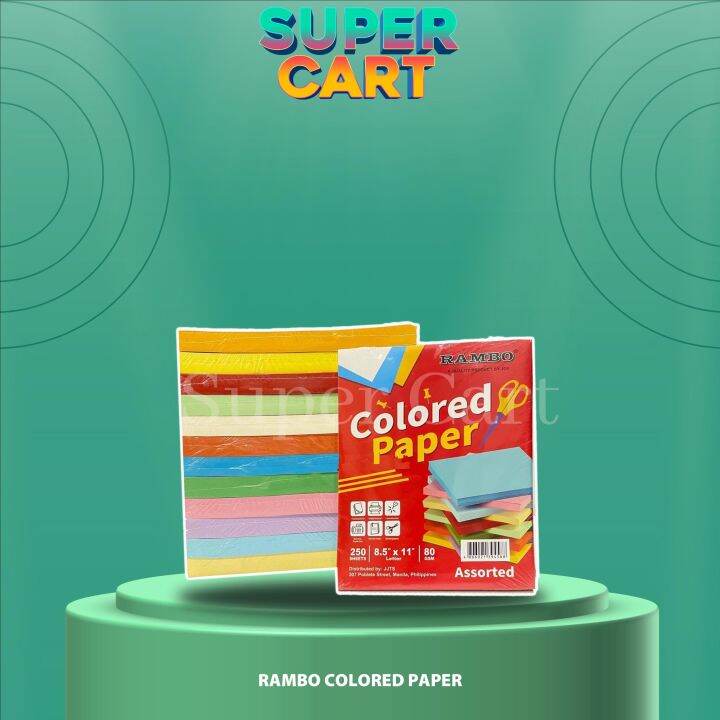 SUPERCART. Colored paper 250 sheets 80 gsm letter RAMBO | Lazada PH