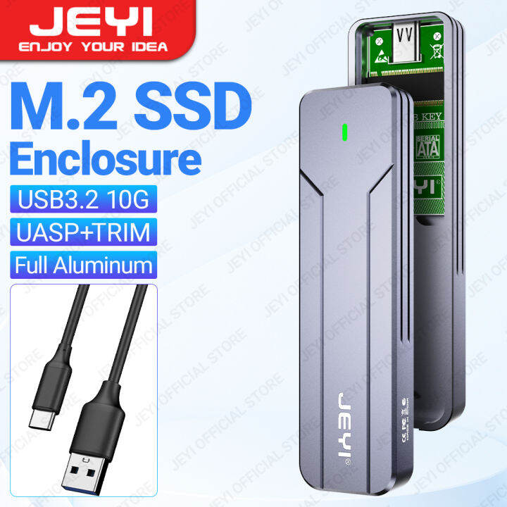 JEYI M.2 SATA SSD Enclosure NVMe USB 3.2 Gen 2 10Gbps หรือ6Gbps NGFF M-Key B-Key B-Key ...